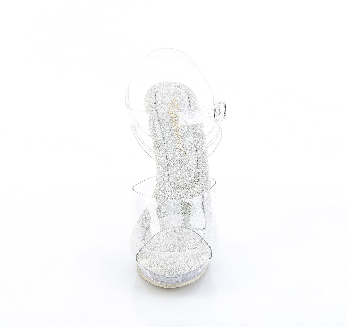 Fabulicious Lip-108 Clear Sandals - Light Gray Sole | OtherWorld Shoes