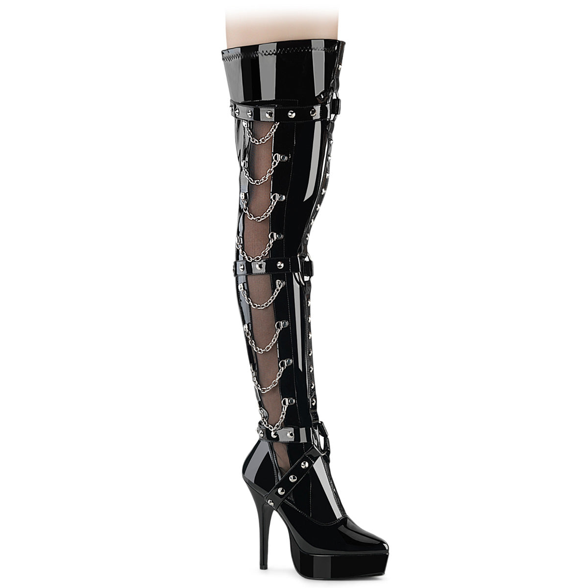 Devious Indulge-3026 Dominatrix Drag Queen Platform Thigh High Boots ...