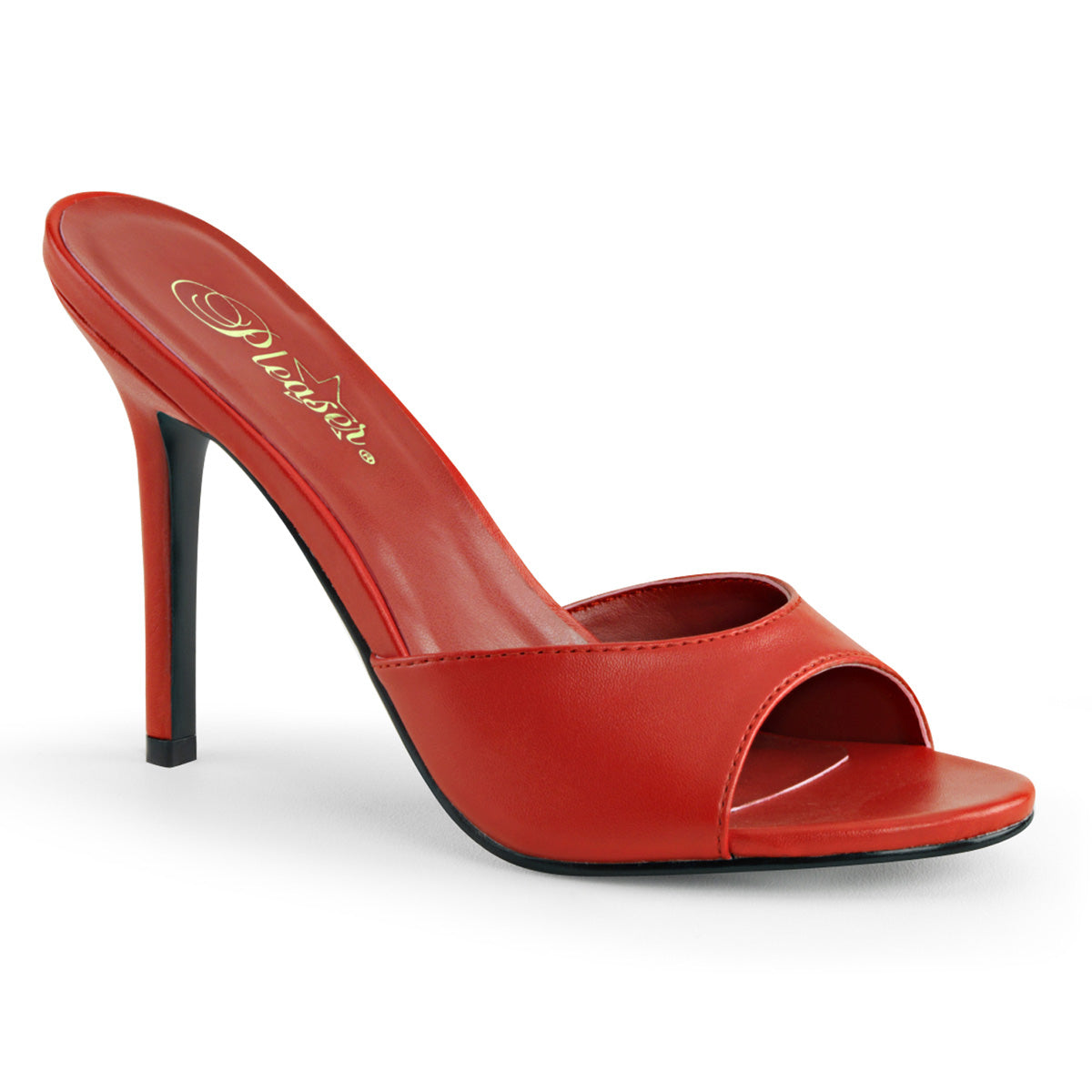Pleaser Classique-01 Red Stiletto Mules Slides in Large Sizes ...