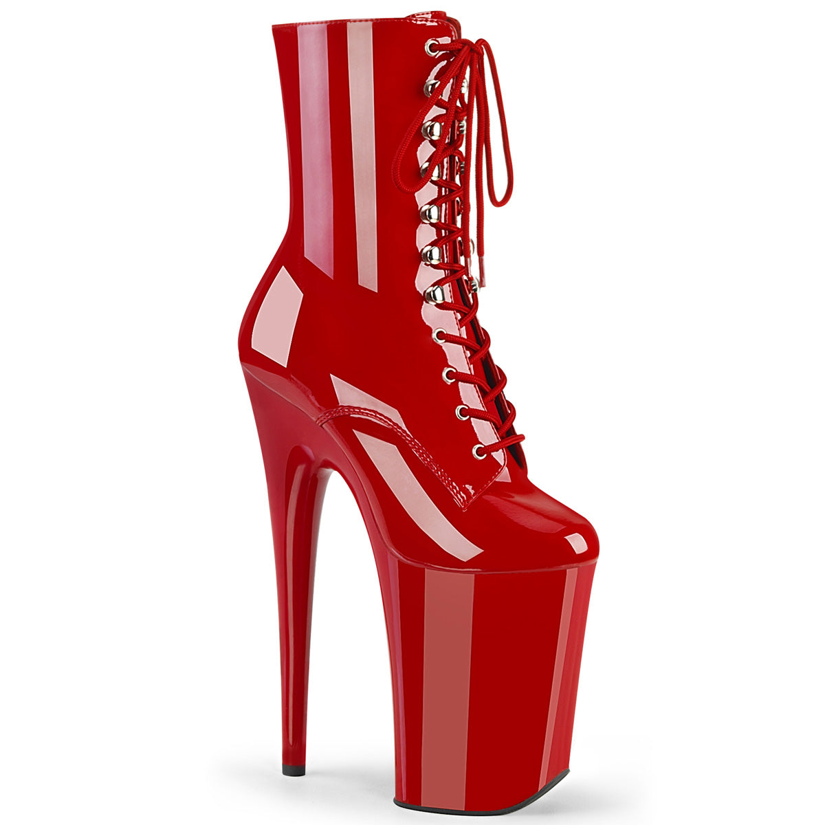 Pleaser Infinity-1020 Nine Inches Platform Boots Red | OtherWorld Shoes