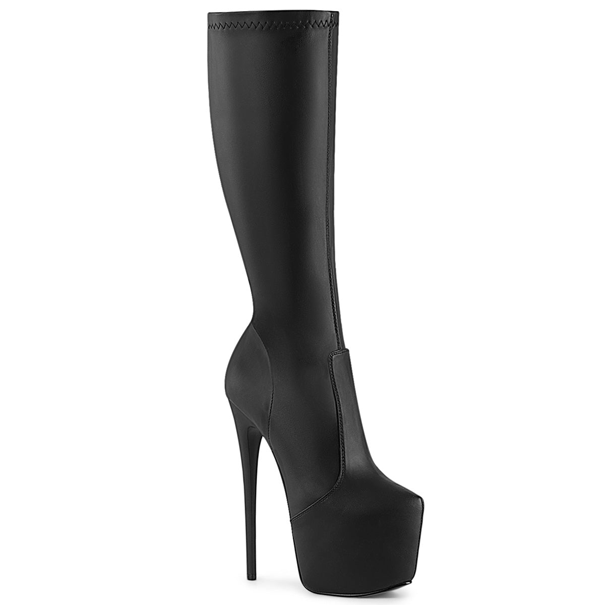 Pleaser Jubilant-2000 Sexy Knee High Platform Boots Black PU ...