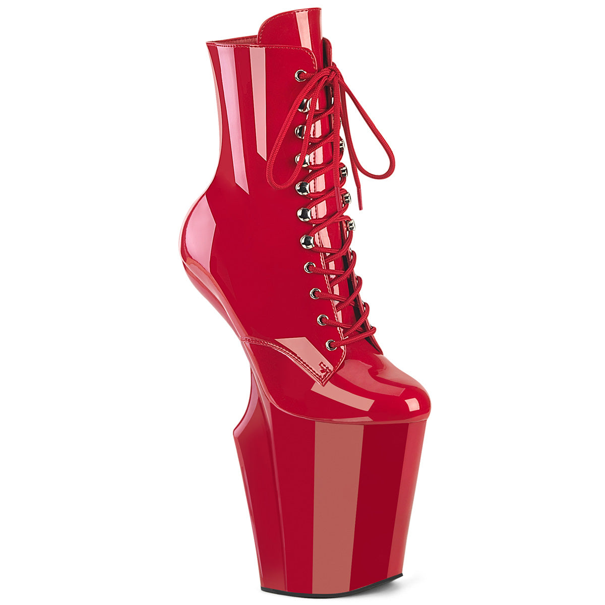Pleaser Worship-1020 Heelless Dancers Red Boots | OtherWorld Shoes