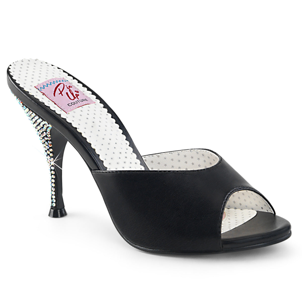 Pin-Up Couture MONROE-05 Rhinestone Marilyn Monroe Sandals Black ...